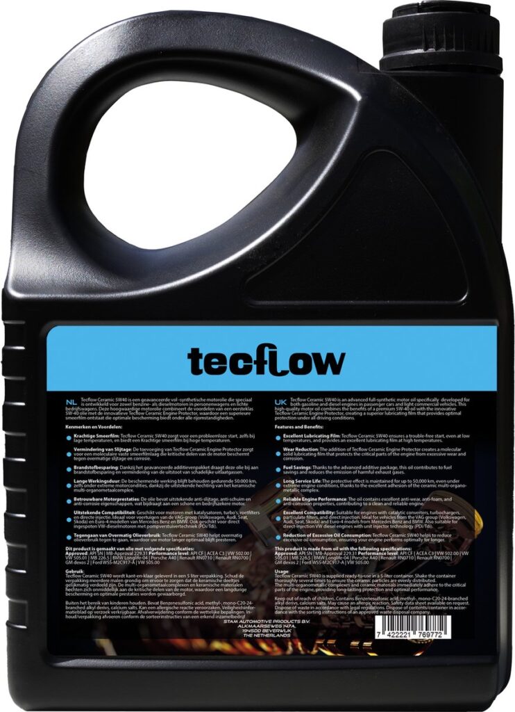 Tecflow Ceramic 5W40 - Superior Engine Protection - Tecflow